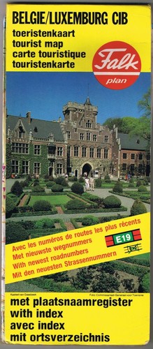 Falk Plan Map Belgium Luxembourg With Index Gaasbeek Castle 1977 | eBay