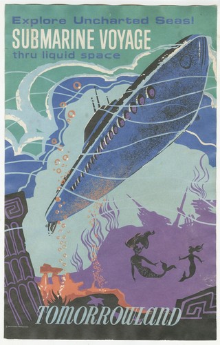 Disneyland Submarine Voyage Park Attraction Poster 1969 Tomorrowland | eBay