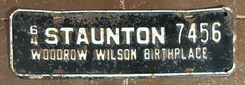 Virginia 1964 CITY OF STAUNTON WOODROW WILSON BIRTHPLACE License Plate ...
