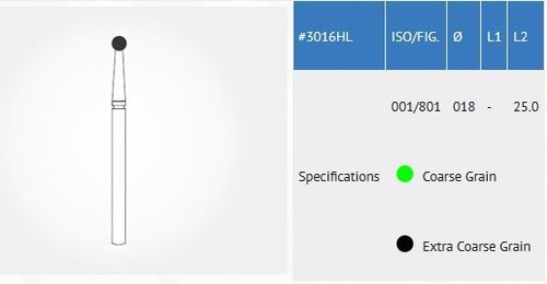 Microdont USA MU- 3016HL M Multi-use Diamond burs Round 801-018 Medium ...