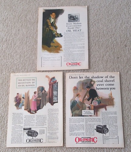 Williams Oil-O-Matic Heating Advertisements Lot of 3 | eBay
