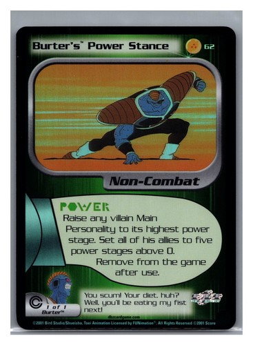 1x DBZ CCG BURTER'S POWER STANCE 62 HOLO FOIL TRUNKS SAGA DRAGON BALL Z ...