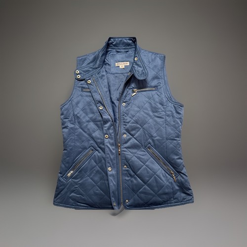 Pendleton Women Quilted Blue Silver Accents Vest Jacket M Medium, Full ...