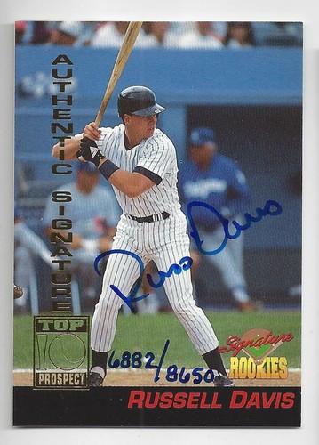 Vintage Russ Davis 1994 Signature Rookie Autographed Card #1 NY Yankees ...