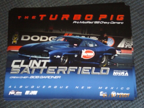 2019 CLINT SATTERFIELD '68 CHEVY CAMARO PRO MODIFIED NHRA POSTCARD | eBay