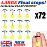 72 X Sliding Float Stops Rubber Grippa Barrel Rig Buffer Line & Braid ...