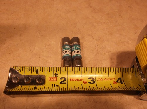 LOT OF 2 LITTELFUSE FLM-20, 20A, 250V, CLASS CC TIME DELAY FUSES, C0291 ...