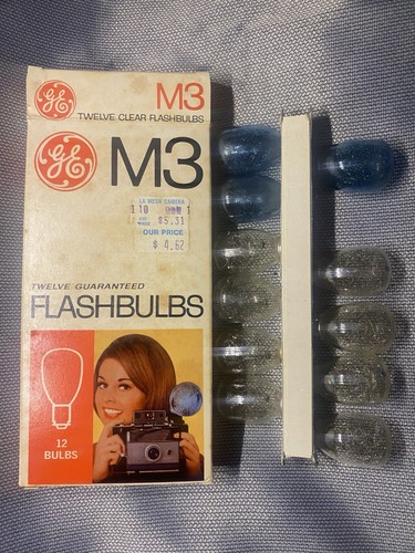 Vintage GE M3 & M3B Flashbulbs Box of 11 Unused Bulbs Camera Flash ...