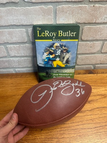Leroy Butler Green Bay Packers Signed Book & Football Lambeau Leap | eBay