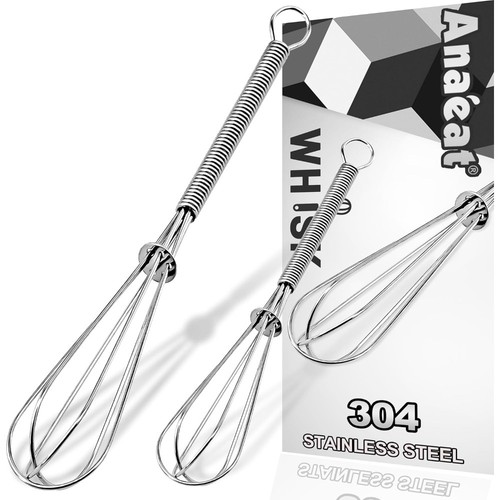Mini Wire Whisks Set of 2 Portable Stainless Steel Tiny Whisk Egg ...