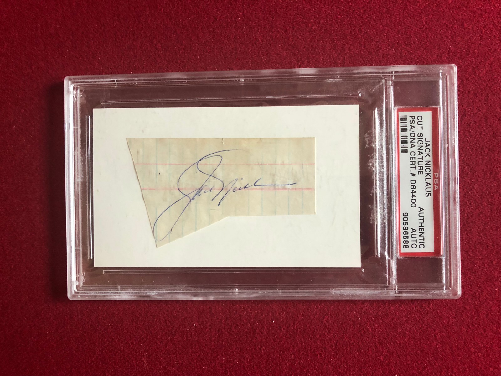 Jack Nicklaus Golf Memorabilia & Signed Golf Collectibles