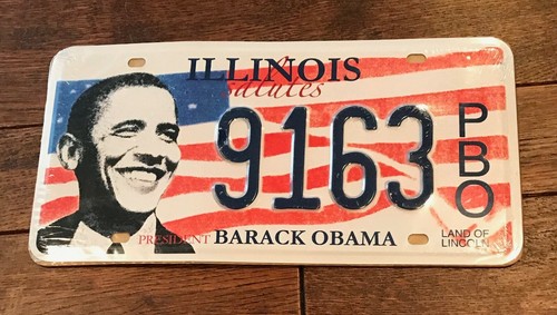 BARACK OBAMA - Replica 2009 Illinois State Salutes License Plate ...