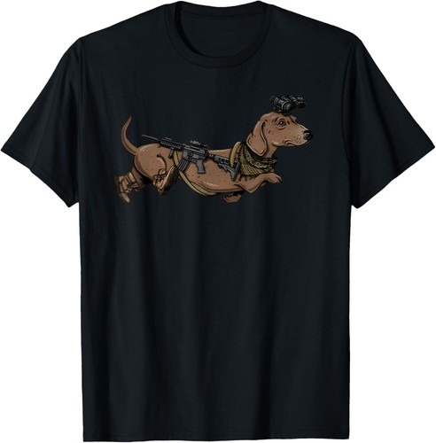 Funny Dog Dachshund With NVG Meme Tactical Wiener Gift Unisex T-Shirt ...