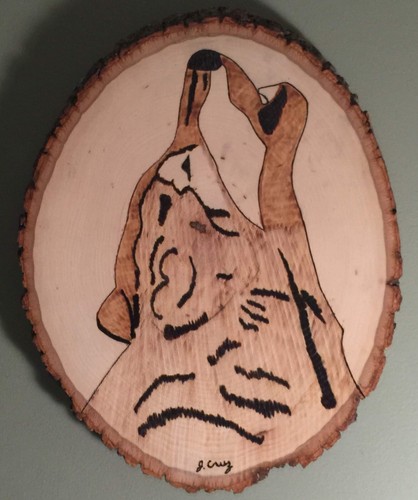 Wood Burning Pyrography of Howling Wolf | eBay