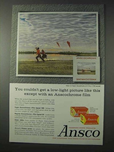 1958 Ansco Anscochrome Film Ad - Low-Light Picture | eBay
