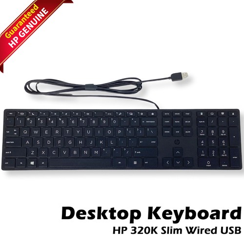 HP Smart Buy Wired 320K Slim Keyboard Black 108 Keys USB-A HSA-C001K ...