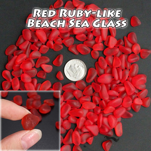 New sea beach glass red color lot bulk wholesale red jewelry pond beach ...
