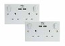 WHITE DOUBLE SOCKET USB 13A 2 GANG ELECTRIC WALL PLUG SOCKETS WITH 2 USB OUTLETS | eBay
