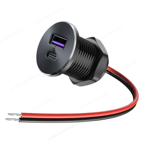 12V USB Car Charger Socket QC3.0 Type C PD 30W Fast Charging For RV ...
