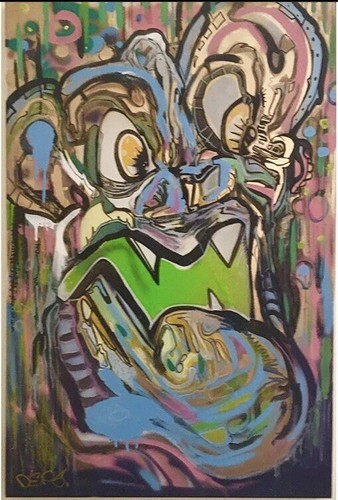 Original Neo Expressionism painting, Spray Paint, Paint Marker, Acrylic ...