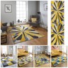 Ochre Abstract Rug Small Large Living Room Rugs Non Shed Cosy Yellow ...