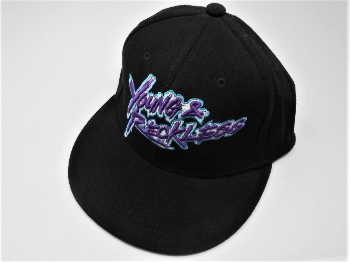 Young Reckless Block Black Purple Snapback Hat Los Angeles Youth