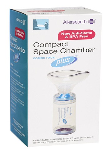 Allersearch Spacer Compact Space Chamber Plus & Child Mask Combo Pack ...