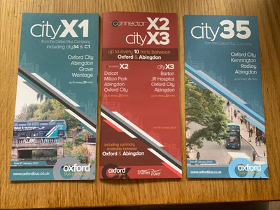 Oxford Bus Company: 3 x Timetable leaflets | Grelly UK