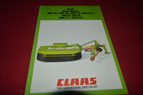 Claas WM165 WM185 WM210 WM275C WM26 WM30 WM31F WM210F Mower Brochure ...