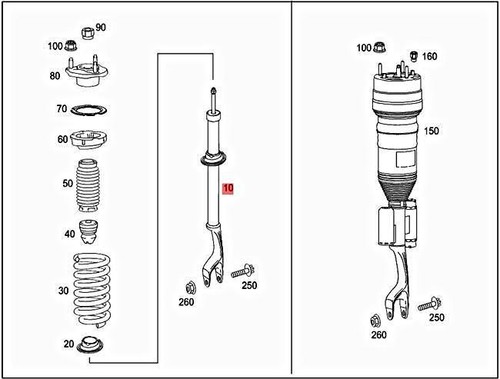 Genuine MERCEDES C253 X253 GLC Front left Shock-absorber strut ...
