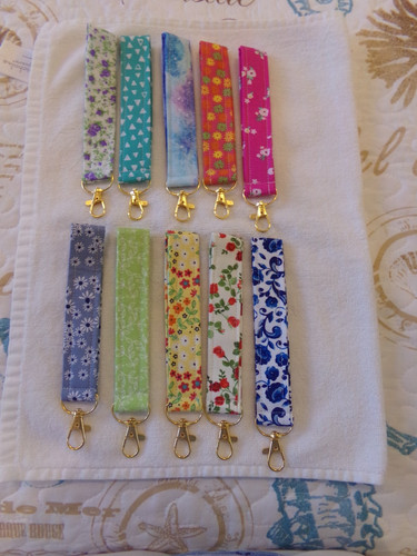 10 Handmade Fabric Key Wristlets, Key Fob, Key Chain | eBay