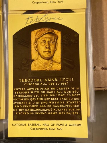 Ted Lyons White Sox signed autographed baseball card HOF plaque ...