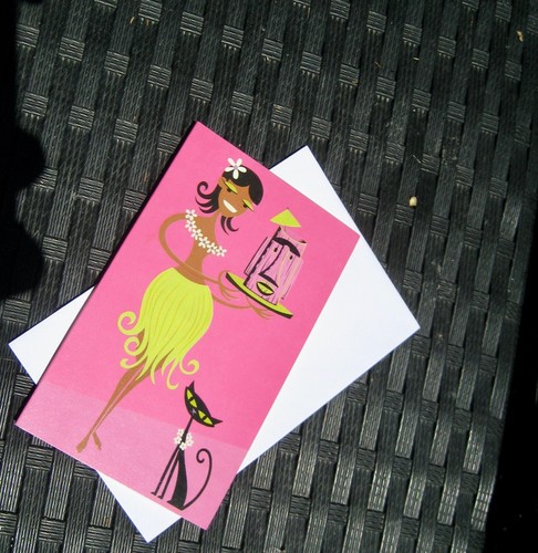 Josh Agle "Shag" Note Card Hula Girl and Atomic Cat | eBay