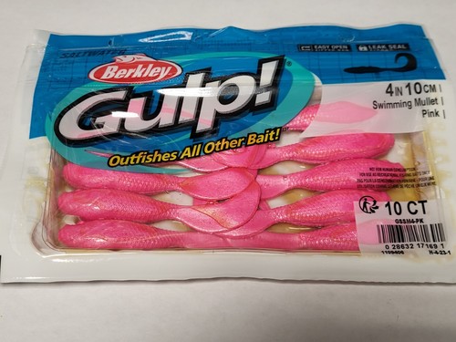 1 Pack of 10 Berkley Gulp 4" Swimming Mullet PINK COLOR - FREE SHIPPING ...