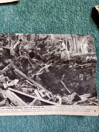 Pl1 Ephemera Ww2 Picture folded a bombed street in bitburg Germany | eBay