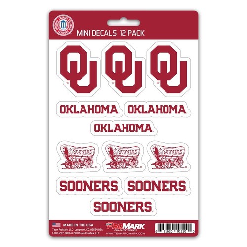 Oklahoma Sooners Mini Decal 12 Pack [NEW] NCAA Sticker Emblem Car Truck ...