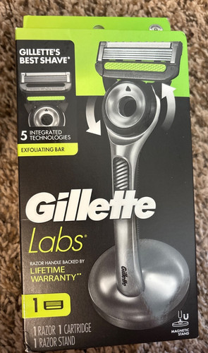Gillette Labs RAZOR with Exfoliating Bar Shave Men 1 Razor 1 Cartridge ...