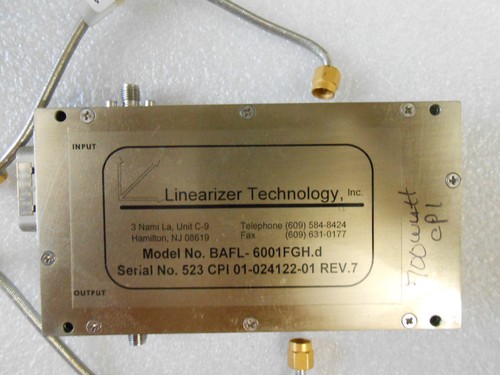 CPI TWTA VZC LINEARIZER TECHNOLOGY BAFL-6001FGH.d CPI 01-024122-01 REV ...