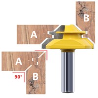 45 Degree - Up to 1/2" Stock Lock Miter Router Bit - 1/4" Shank ...