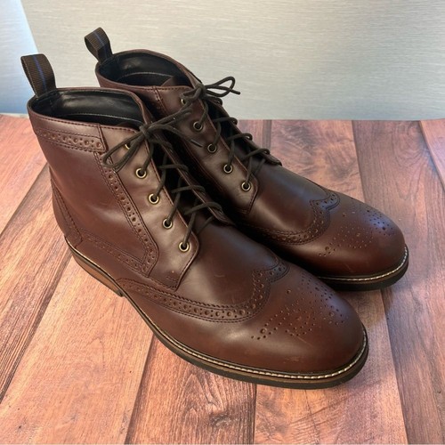 Nunn Bush Men's 13 W Brown Leather Odell Wing Tip Lace Up Chukka Boots ...