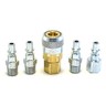 5pc Solid Brass Quick Coupler Set Air Hose Connector Fittings 1/4 NPT ...