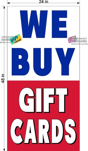 2' X 4' VINYL BANNER WE BUY GIFT CARDS VERTICAL BIG SIGN | eBay