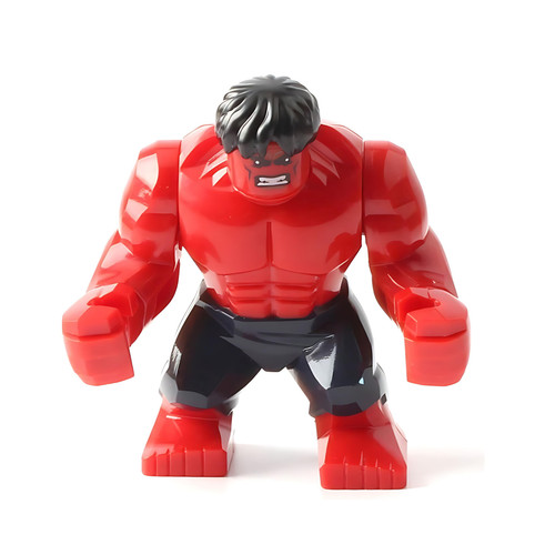 Lego Red Hulk 76078 Minifigure Big Fig Red Avengers Super Heroes CUSTOM ...