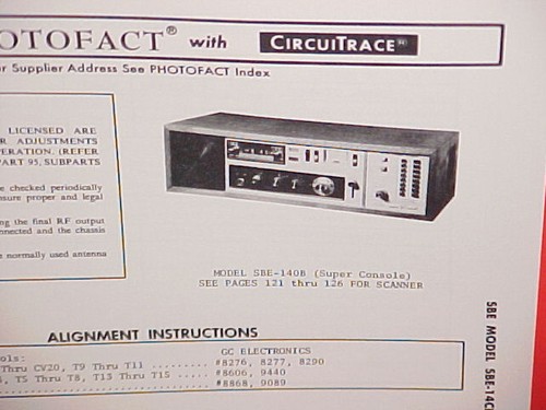 1974 SBE CB RADIO / SCANNER SERVICE MANUAL MODEL SBE-140B (SUPER ...