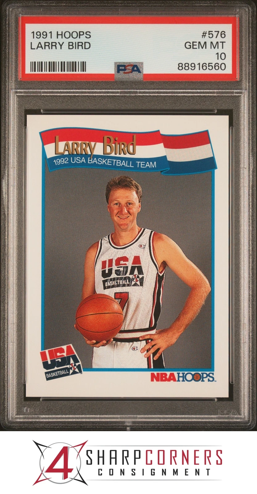 Larry Bird 1991 Hoops #576 USA Basketball PSA 10 Price Guide - Sports ...