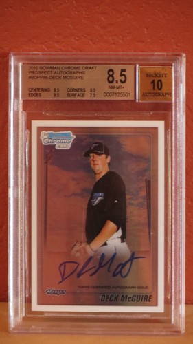 2010 Bowman Chrome Draft Prospects Auto Deck McGuire Rookie Card BGS 8. ...