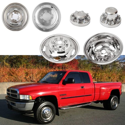 4x for Dodge RAM 3500 03-18 17" Dualies Stainless Steel Dually Wheel ...