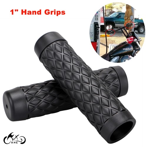 Motorcycle Black Rubber 1 Inch Handle Bar Hand Grips Torker For Harley ...