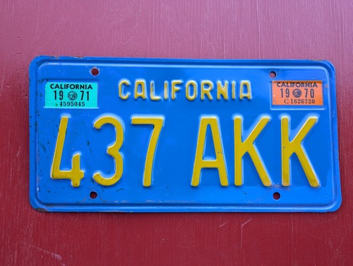 1970/71 California license plate 437 AKK | eBay