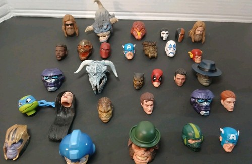 Marvel Legends Lot of 30 heads for customs DC comics marvel spiderman ...